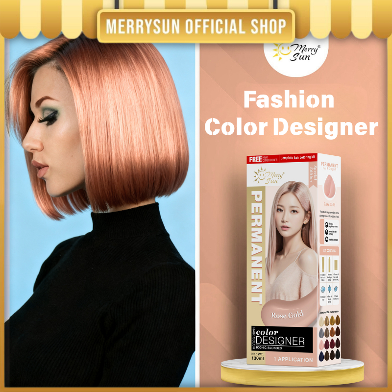 Merry Sun Permanent Hair Color 60ml(Rose Gold), Hair dye Cream for ...