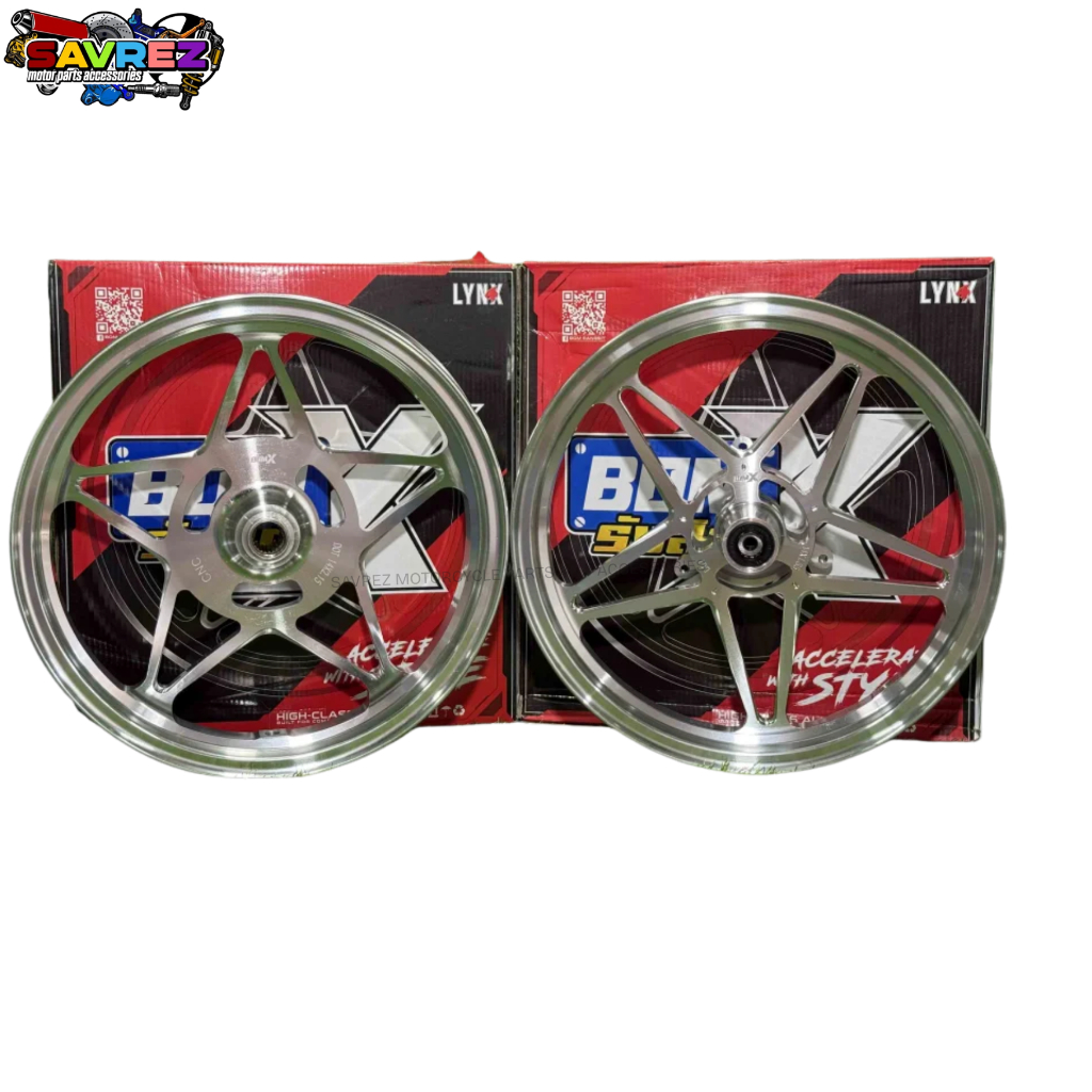 BOM Rangsit BomX LYNX Mags Set (Front: 3.00x13 / Rear: 3.50x13) Silver ...