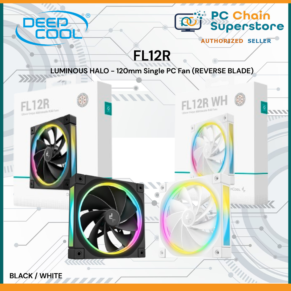 Deepcool FL12R 120mm Addressable RGB Fluid Dynamic Bearing REVERSE PC ...