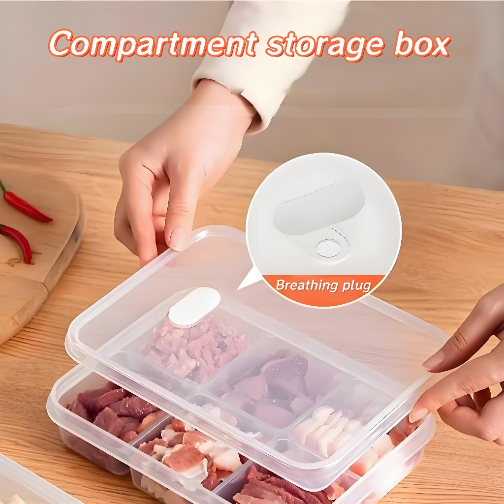 4/6 Grid Partition Storage Box Household Food Preparation Packaging ...
