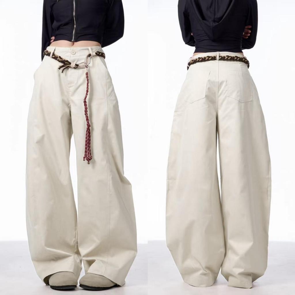 Kinwoo Barrel Pants Cargo Trouser Baggy Wideleg Pants | Shopee Singapore