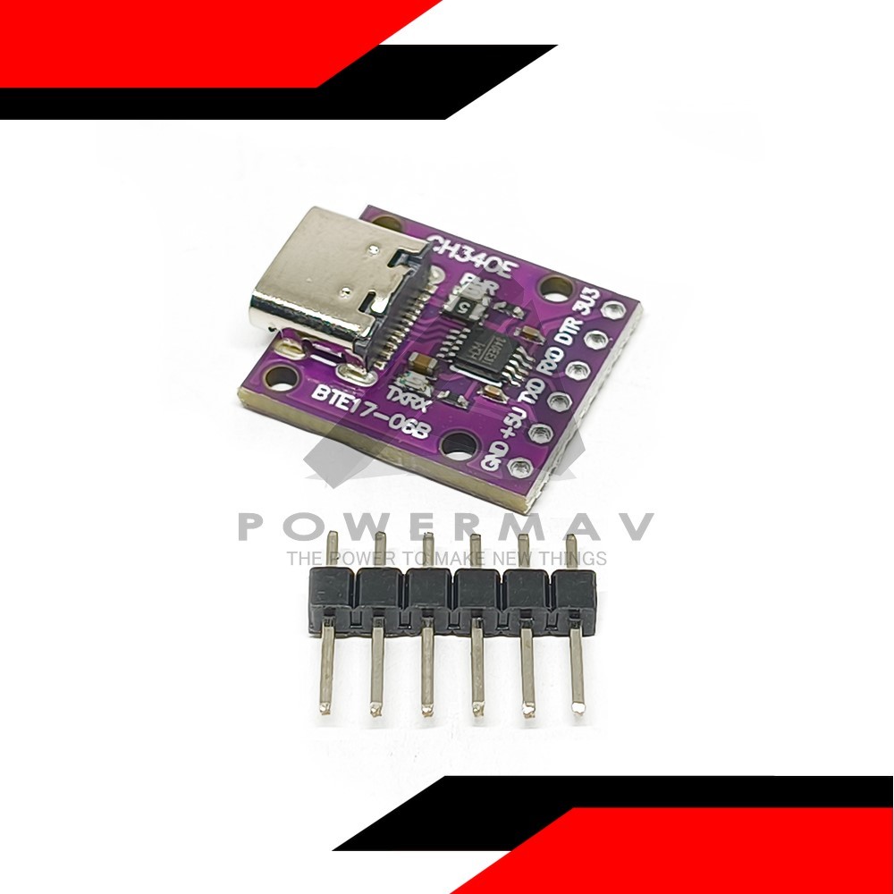 CH340E USB to TTL Module Type C Serial Converter Adapter 3.3V 5V Output Compatible ESP8266 ESP32 ...