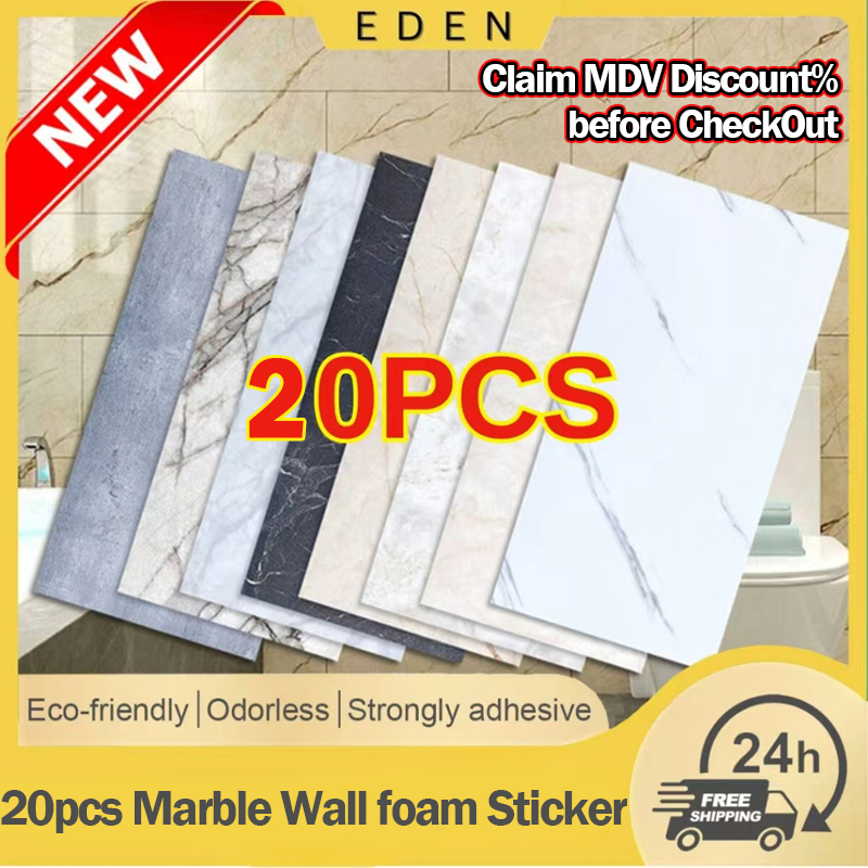 20pcs 30x60cm Marble Foam Wallpaper For Kitchen Backsplash Countertop ...