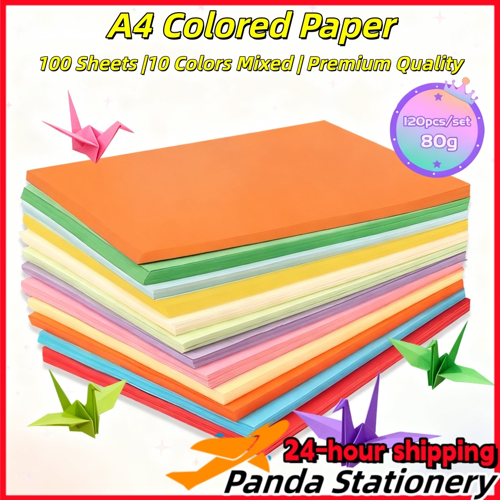 A4 Color Paper Set 100 Sheets with Design Long Paper Color Paper ...