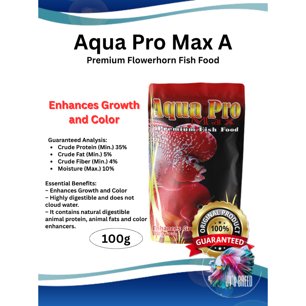 Aqua Pro Max - Growth and Color Enhancer for Flowerhorn Grooming 100g ...