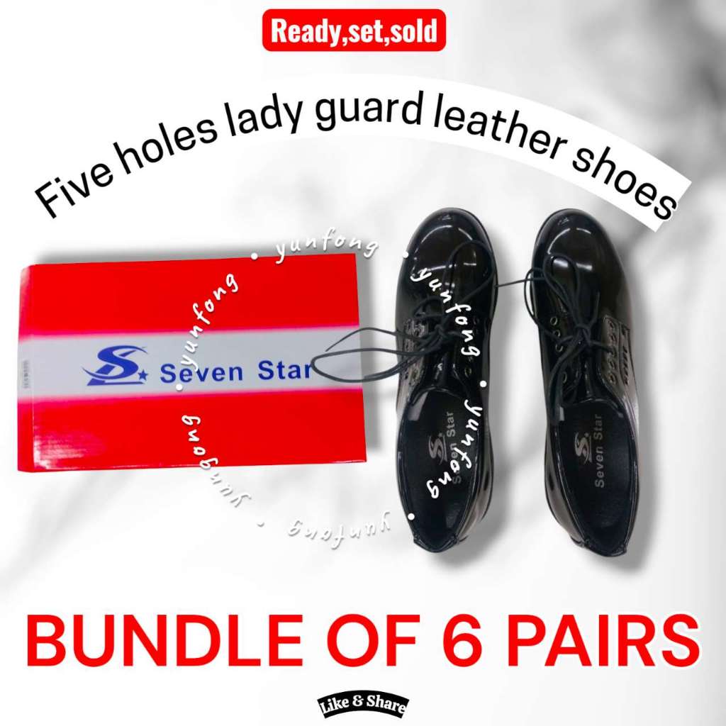FIVE HOLES LADY GUARD LEATHER SHOES (BUNDLE 0F 6 PAIRS) | Shopee Singapore