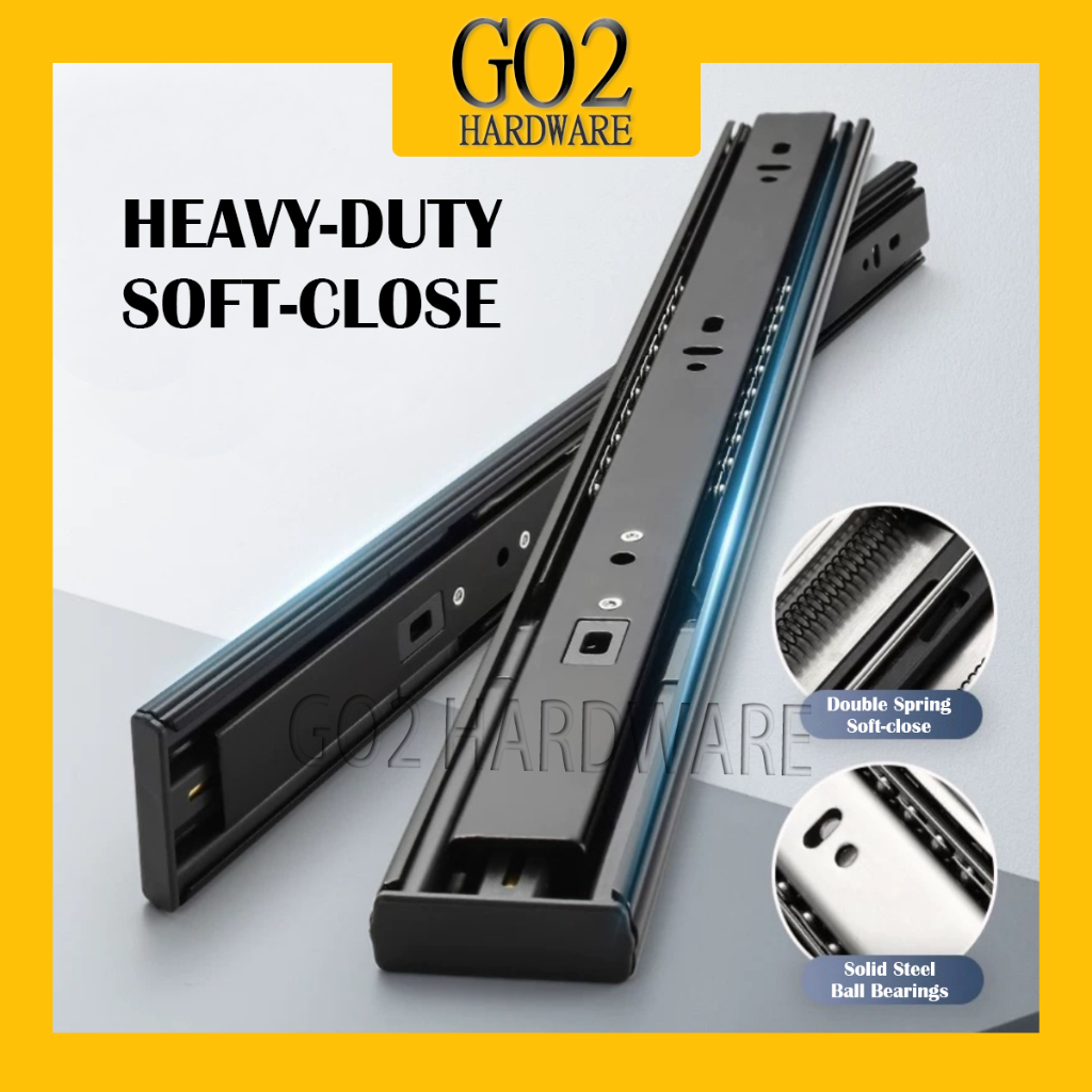 Baco Soft Closing Hydraulic Drawer Full Extension 3 Fold Drawer Slide ...