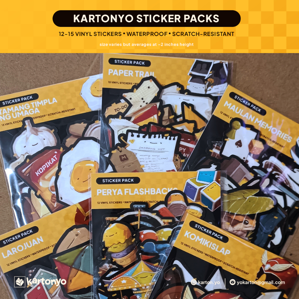 KARTONYO Vinyl Sticker Packs – Filipino Nostalgia Art – Waterproof ...