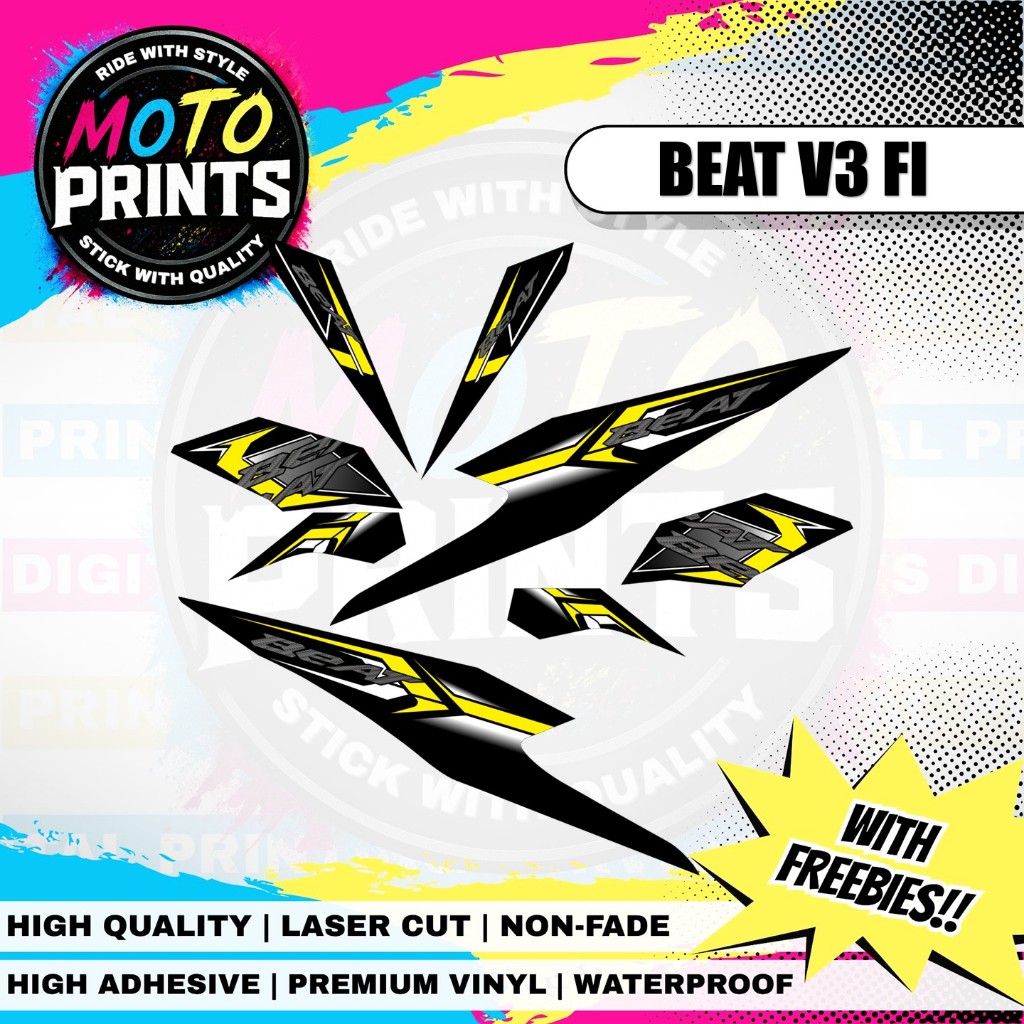 HONDA BEAT V3 FI SUOAH SATU SET DECALS (WATERPROOF, LAMINATED, FADE ...