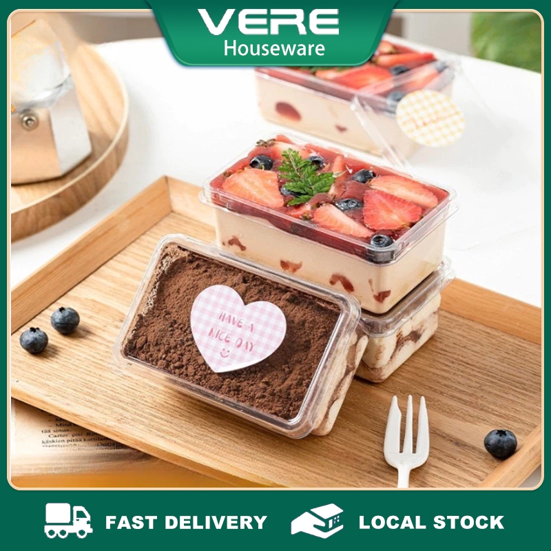 50Pcs Clear Plastic Cake Box with Lid Disposable Tornado Cake Tiramisu ...