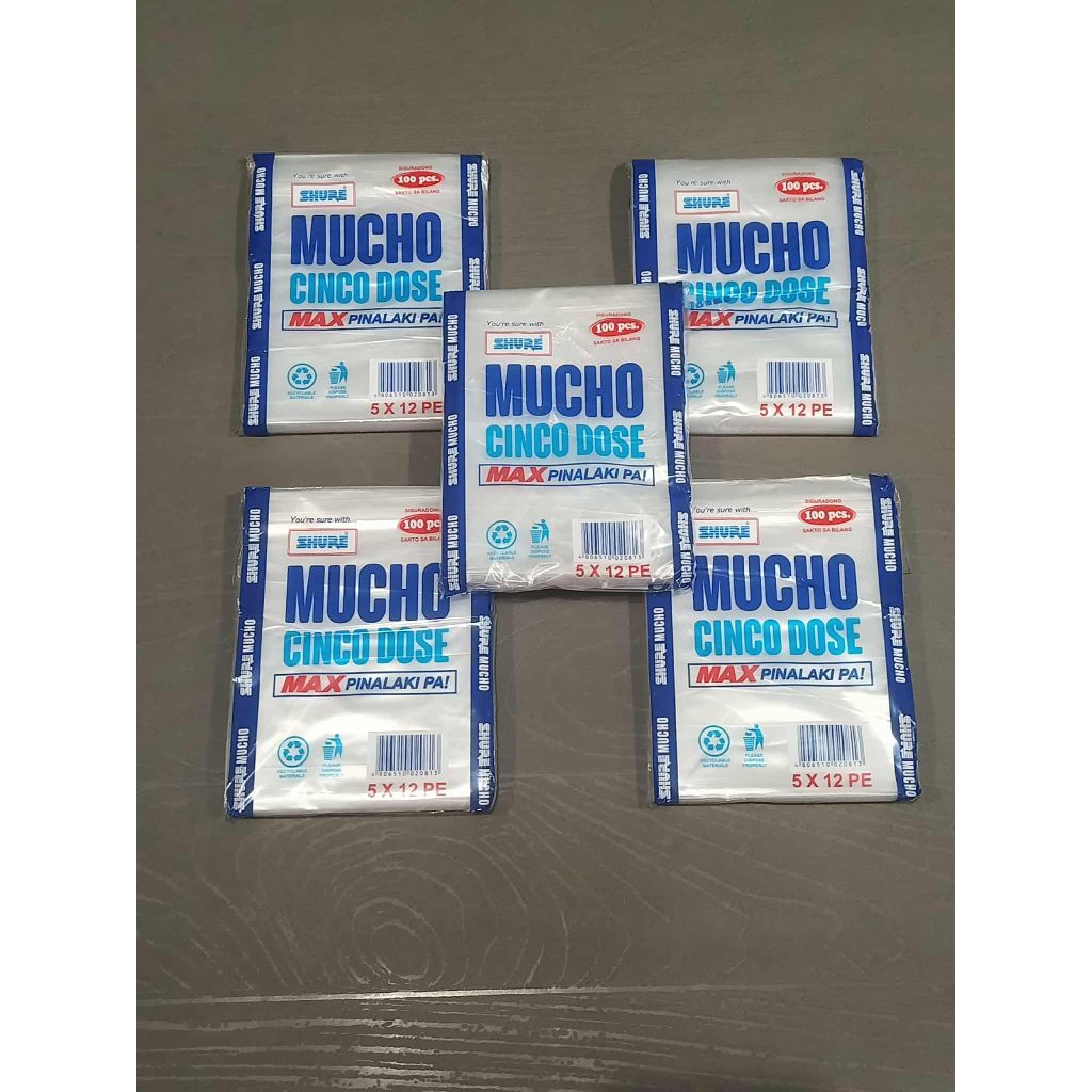 [5 PACKS] MUCHO 5X12 CINCO DOSE PLASTIC ICE YELO BAG 500PCS | Shopee ...