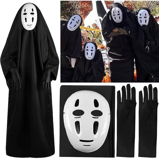 SHICHANG No-Face Cosplay Costume Set with Gloves - Costume Set for ...