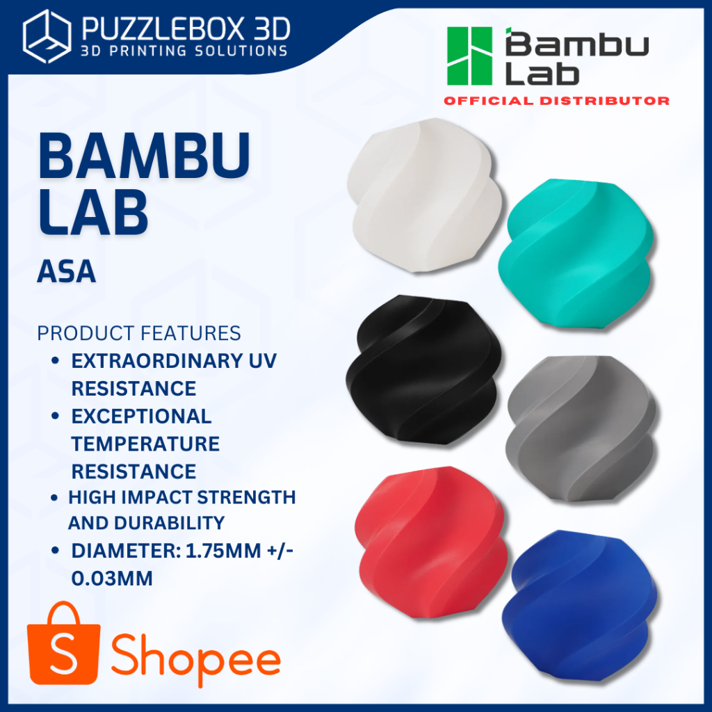 Bambu Lab ASA 3D Printing Filament High Impact Strength Durability UV ...