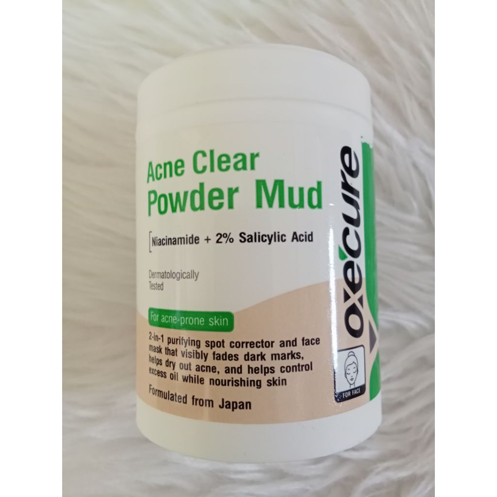 Acne clear powder mud oxècure 50g | Shopee Singapore