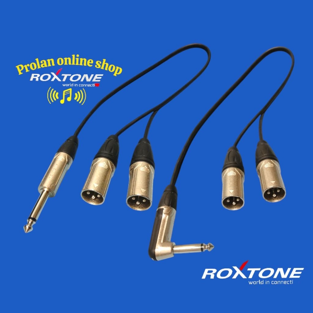 Roxtone 6.3mm PL jack Mono to Dual XLR MALE | Shopee Singapore