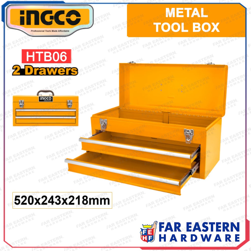 INGCO Metal Toolbox w/ Drawer Organizer Storage Tool Box HTB06 INHT ...