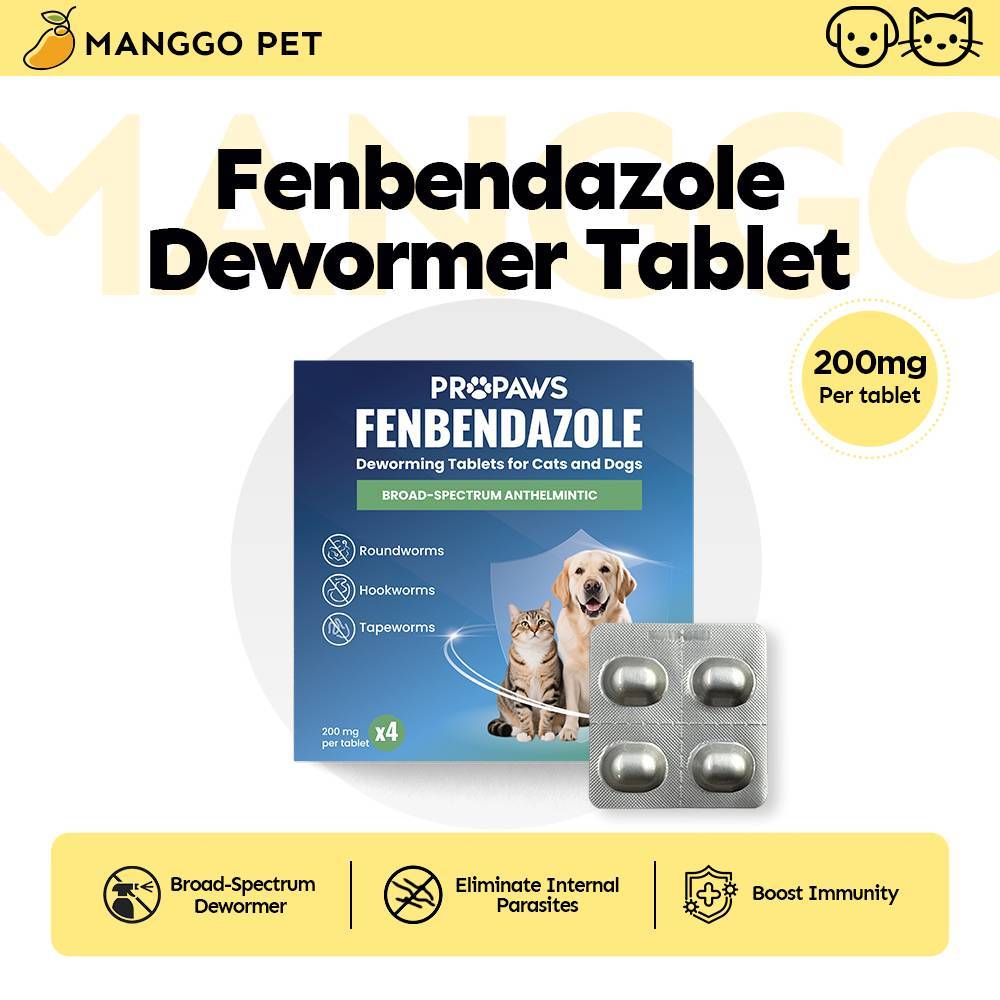 Propaws Fenbendazole Dewormer Tablet for Dogs and Cats Removes ...