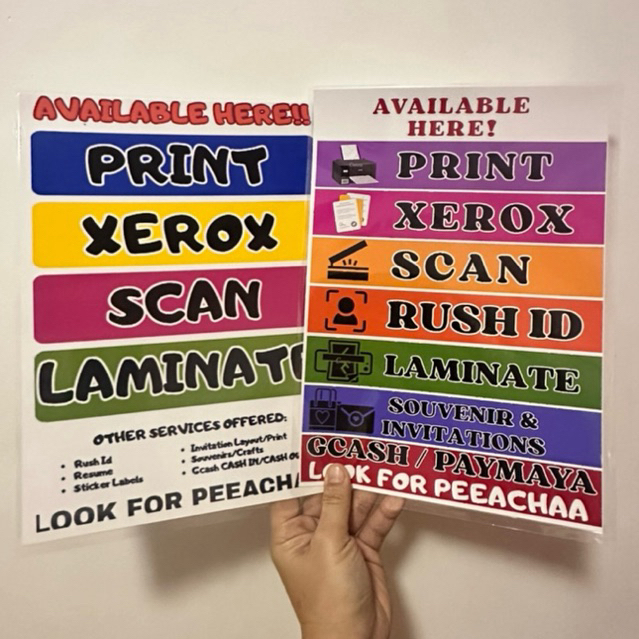 Laminated printing business signage Customized A4 Laminated Signage for ...