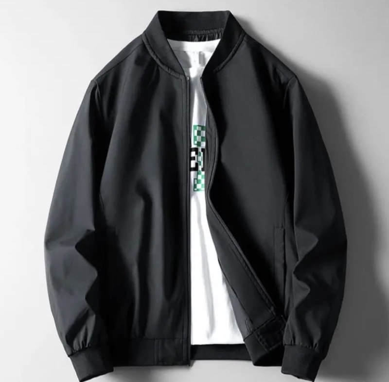 Fashion Bomber Jacket For Men with zipper pockets Unisex Crew Neck ...