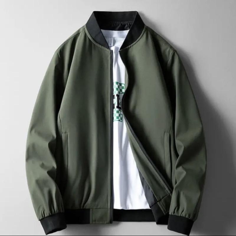 Fashion Bomber Jacket For Men with zipper pockets Unisex Crew Neck ...