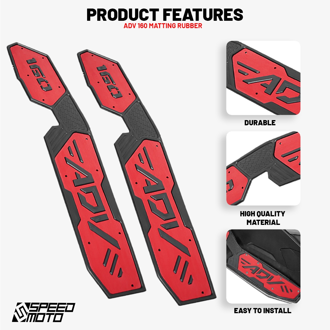 HONDA ADV 160 CNC ALLOY FOOTBOARD RUBBER MATTING WITH WITH BOLTS FOR ...