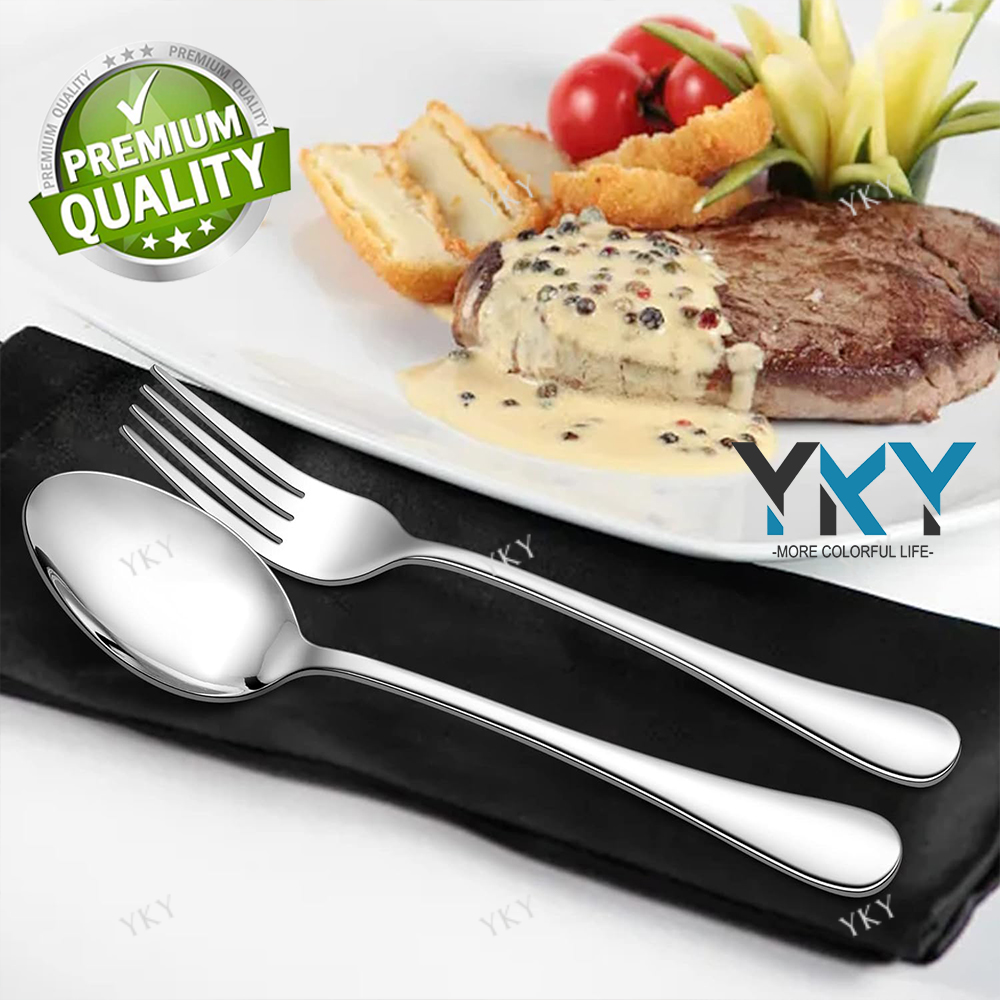 Elegant Cutlery Dinner Spoon and Fork Set Makapal Stainless Steel ...
