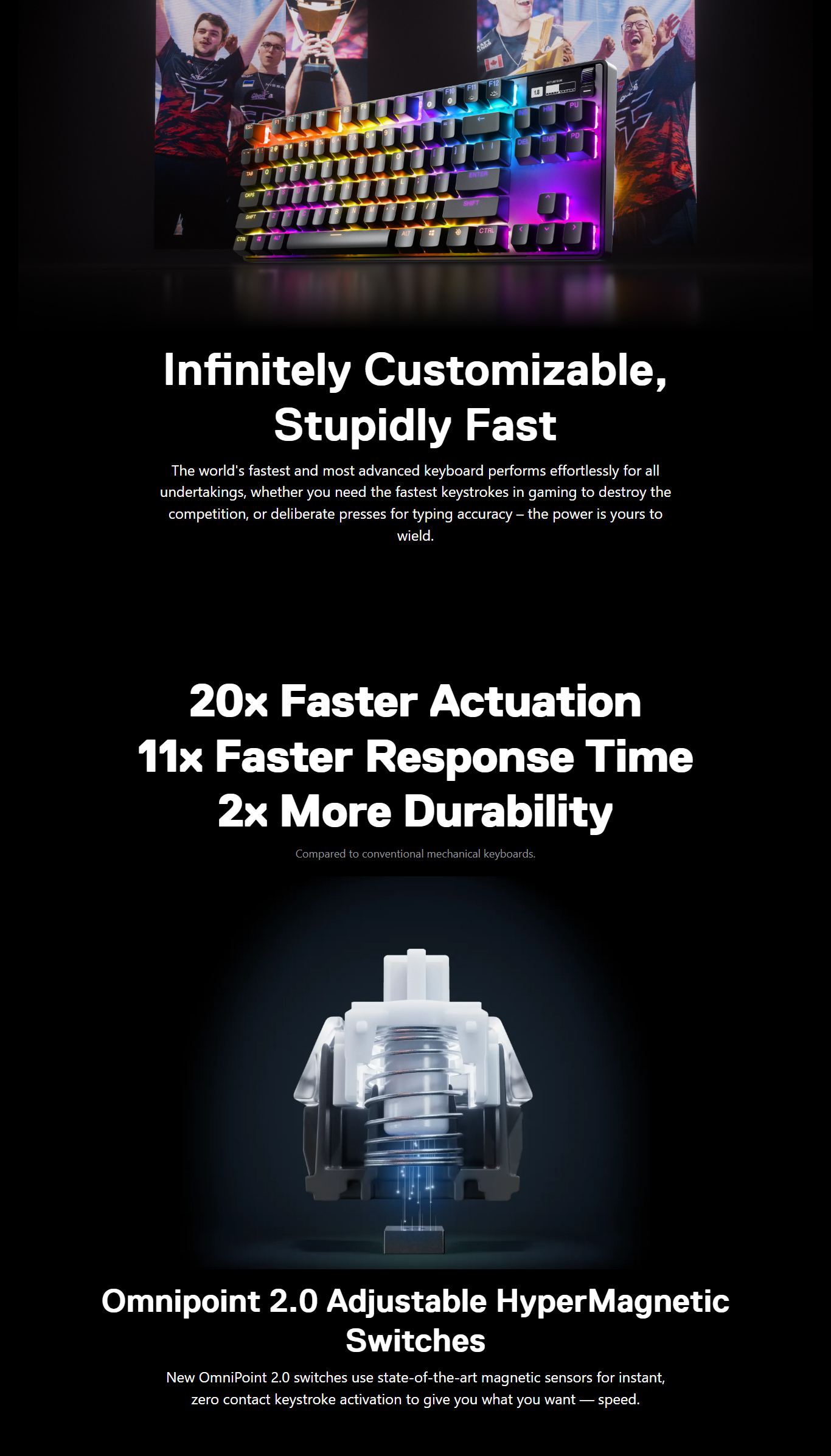 SteelSeries Apex Pro TKL 2023 OmniPoint Adjustable Switch Wired Gaming ...