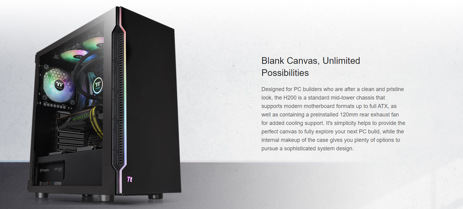 Thermaltake H200 TG ATX Mid Tower PC Case (Black | Snow) | itw | Shopee ...