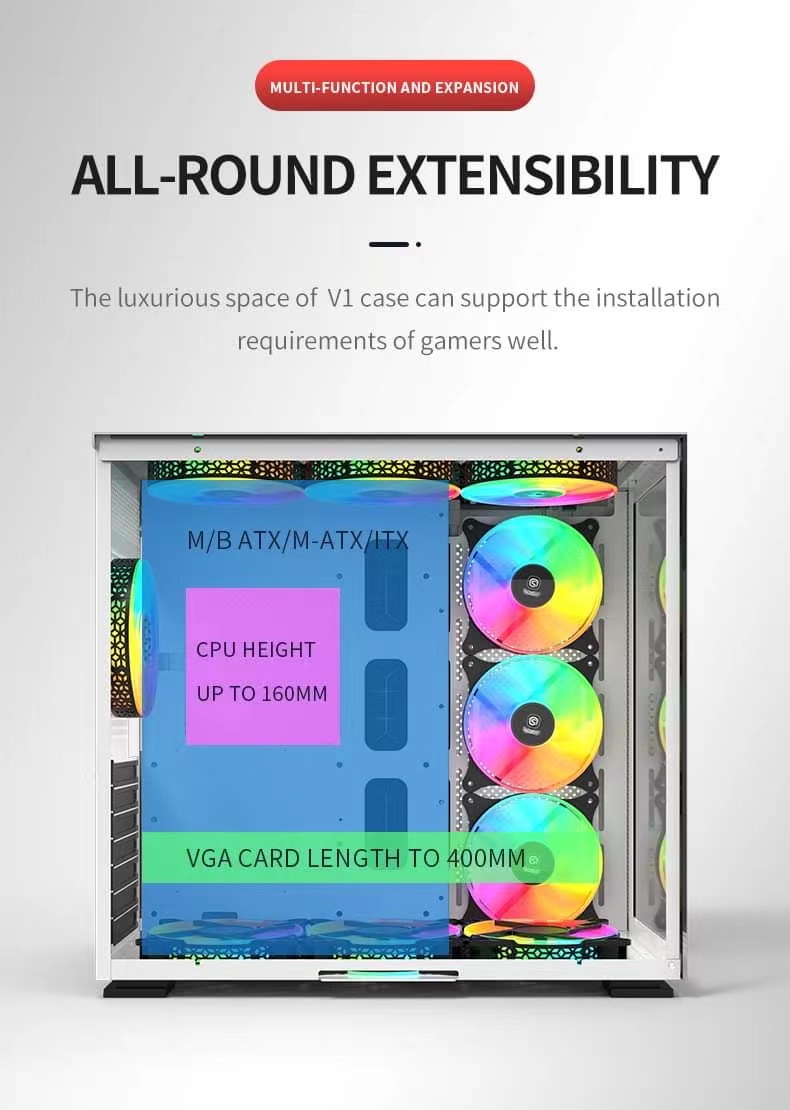 YGT V1 Dual Chamber ATX Tempered Glass Gaming Case | Shopee Singapore