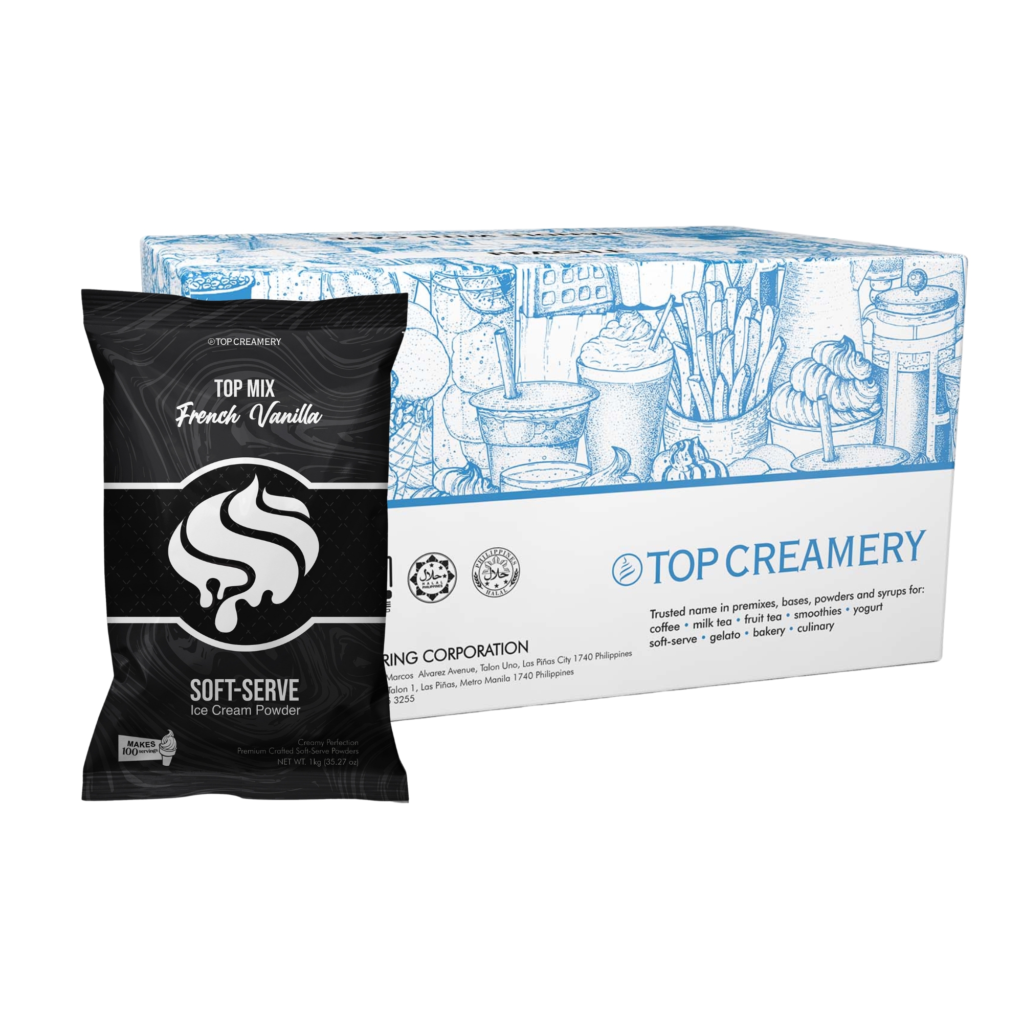 [PACK OF 20] TOP Creamery Topmix French Vanilla Soft Serve Ice Cream ...
