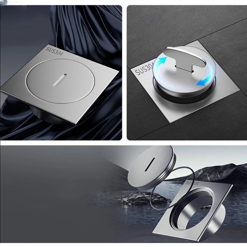 304 stainless 4x4 and 5x5 Clean Out Floor Drain Heavy Duty Floor Clean ...