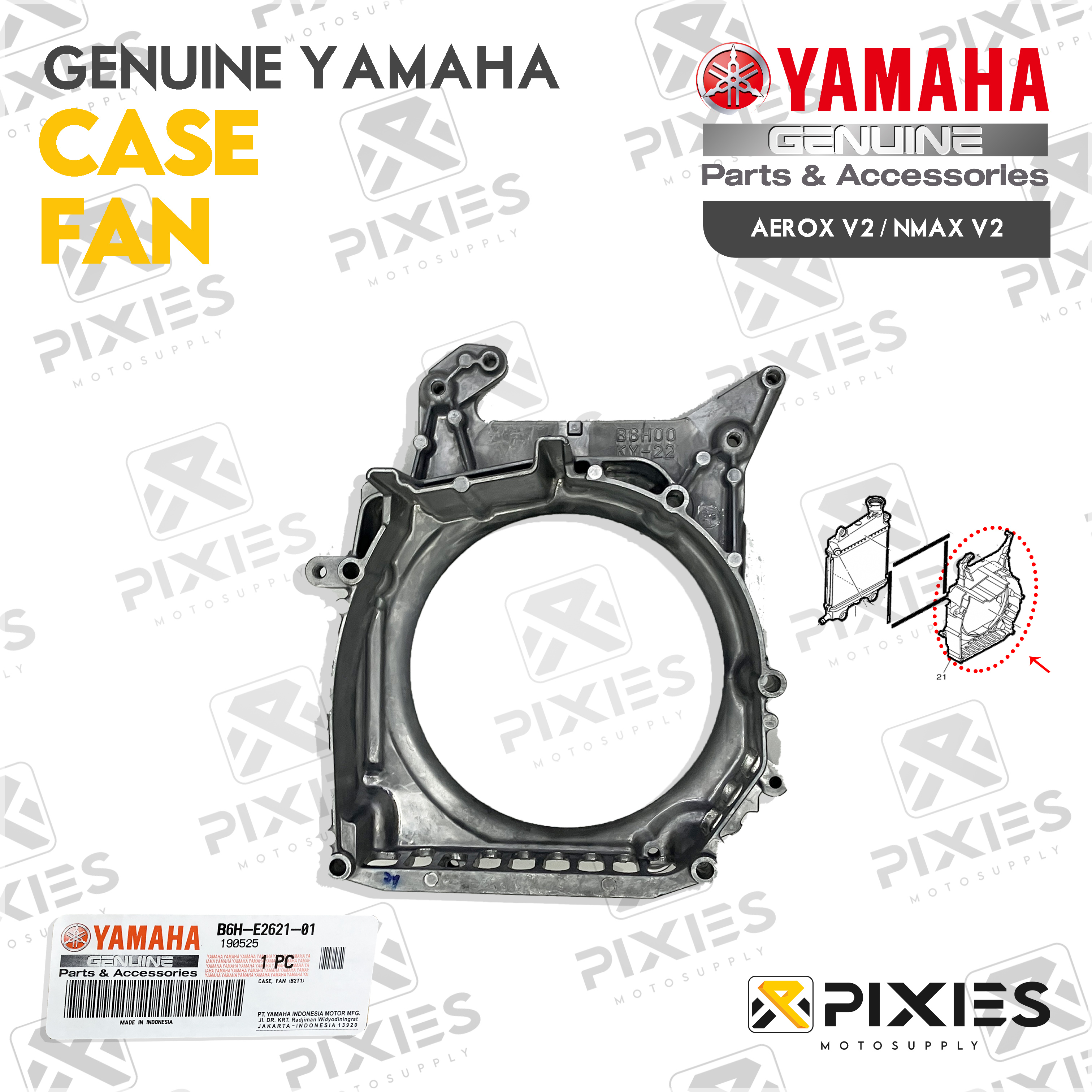 YAMAHA CASE FAN PROPELLER HOUSING COVER FOR NMAX V2 / AEROX V2 / NMAX ...