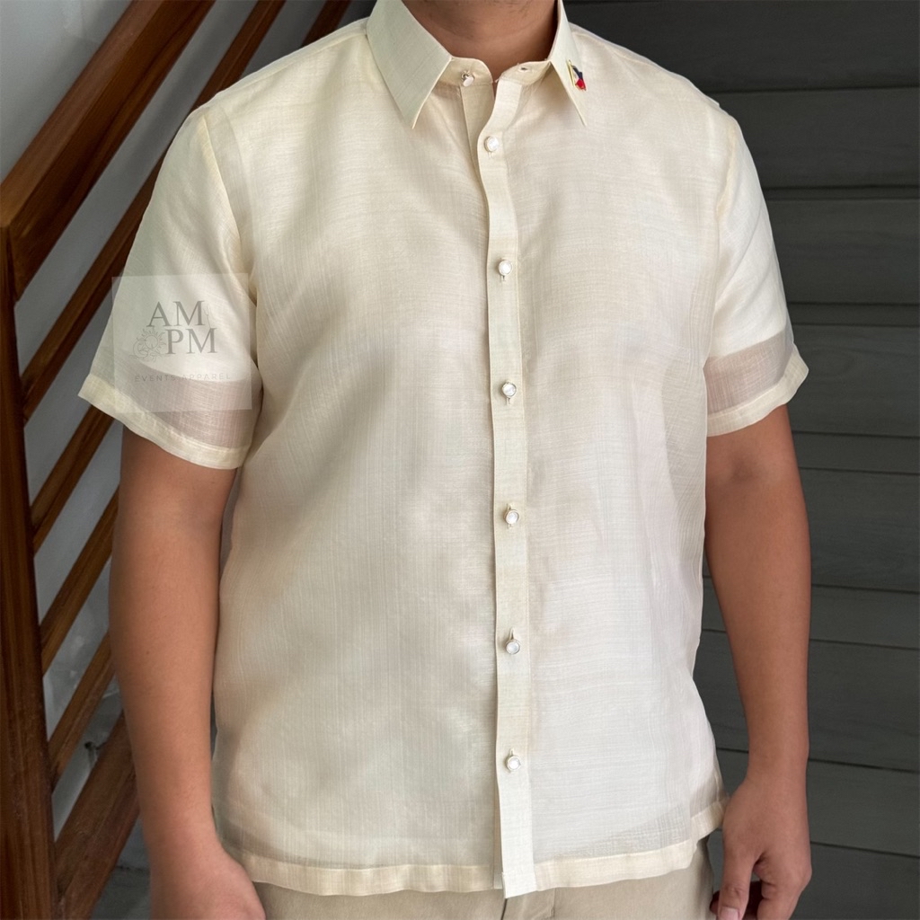 Plain Full Button Barong Tagalog Piña Cocoon (premium fabric) | Shopee ...