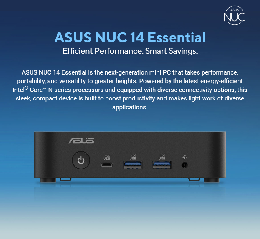 ASUS NUC 14 Essential Intel Processor N150 Graphics Mini PC ...