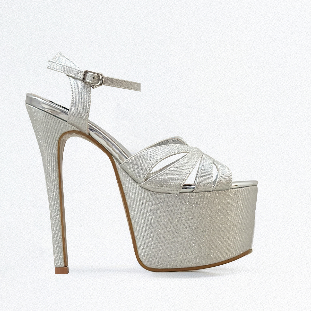 TC Shiny Metallic Silver Pageant Heels – Luxury 6.5 Inch Platforms ...