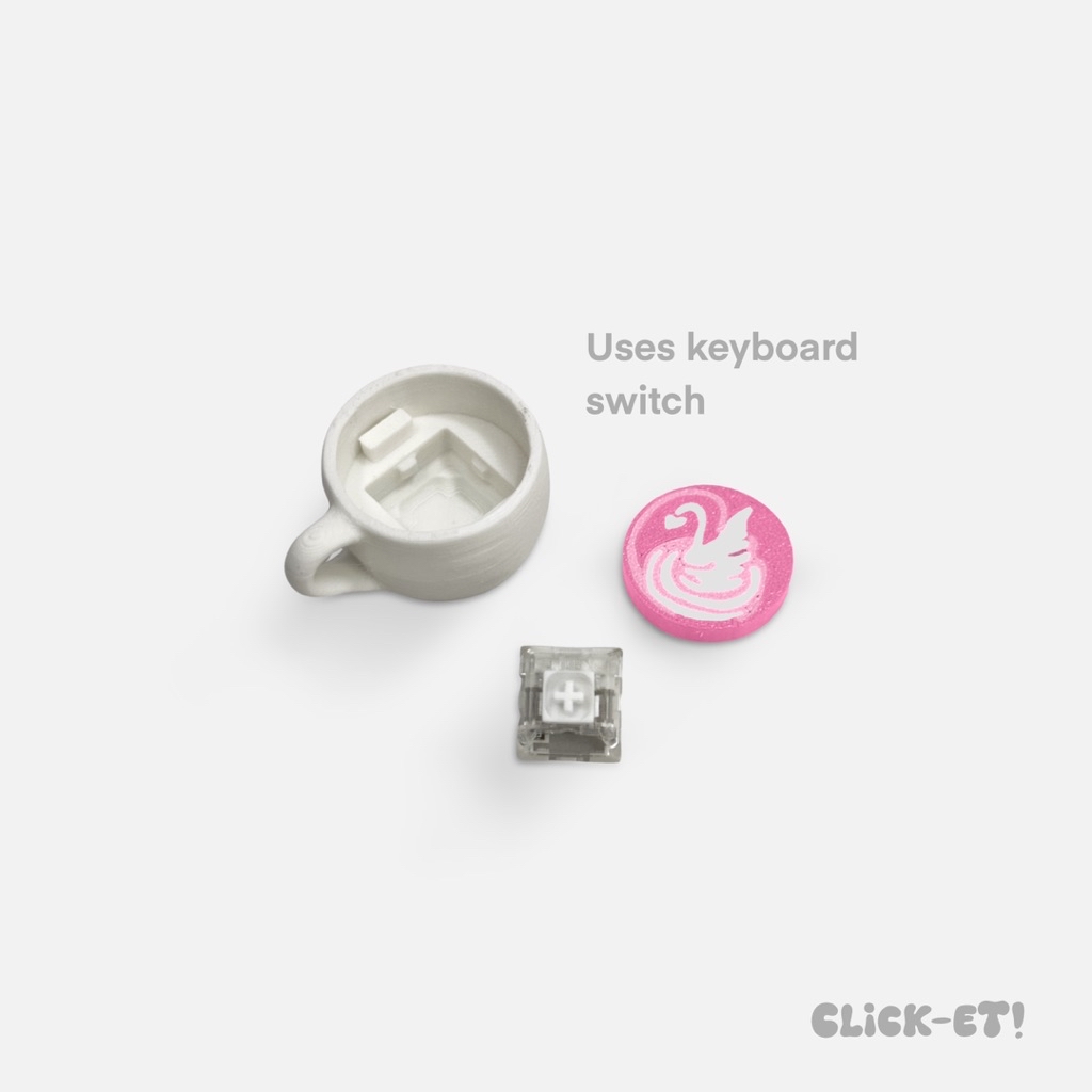 CLICK-ET! Latte Clicker Keychain by Slycelab 3D Printed Cute Aesthetic ...
