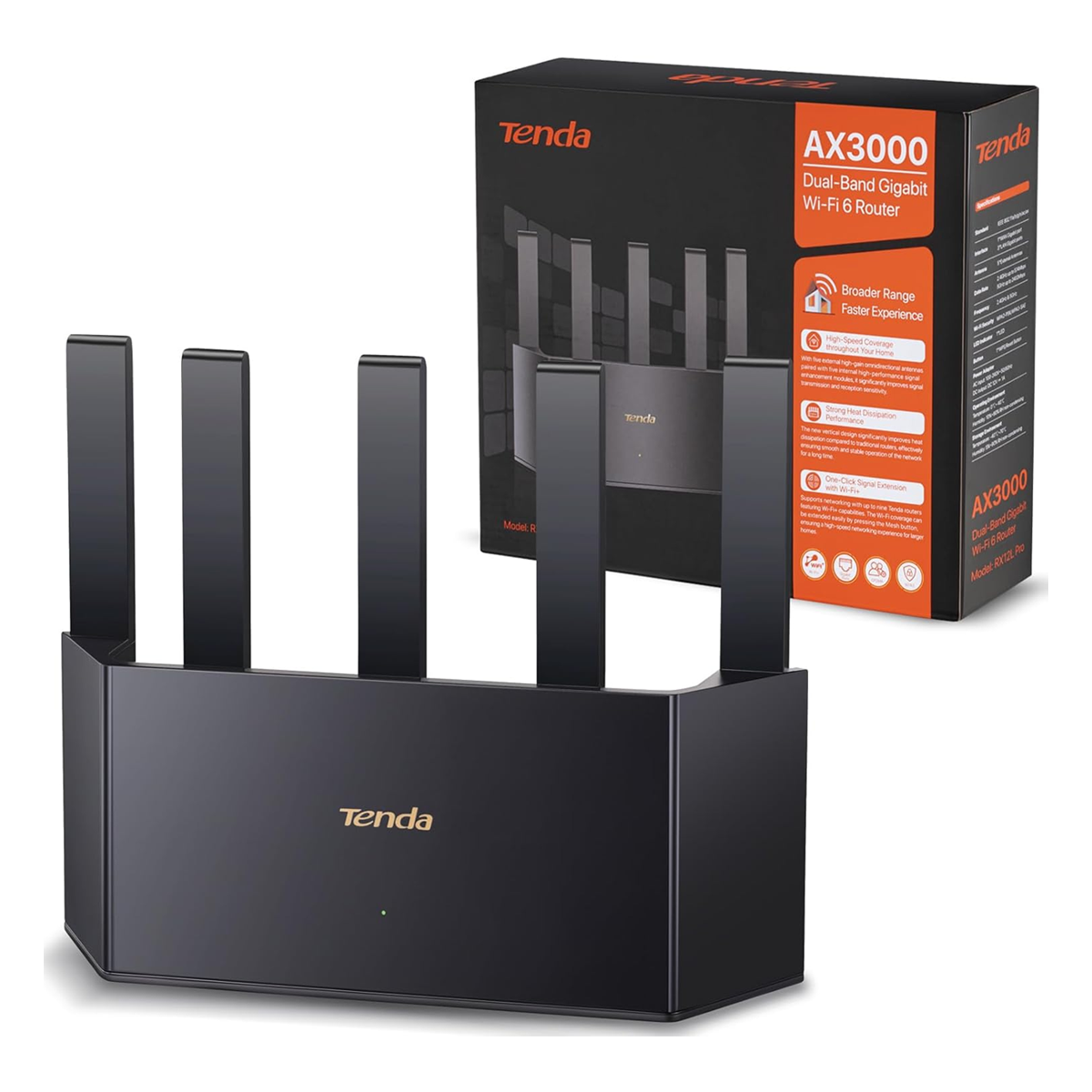 Tenda AX3000 WiFi 6 Router Dual Band 5GHz igabit Wireless Internet Easy ...