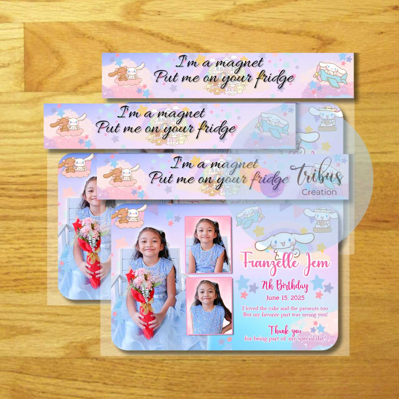 Cinnamoroll Theme Personalized Ref Magnet for Christening Baptism ...