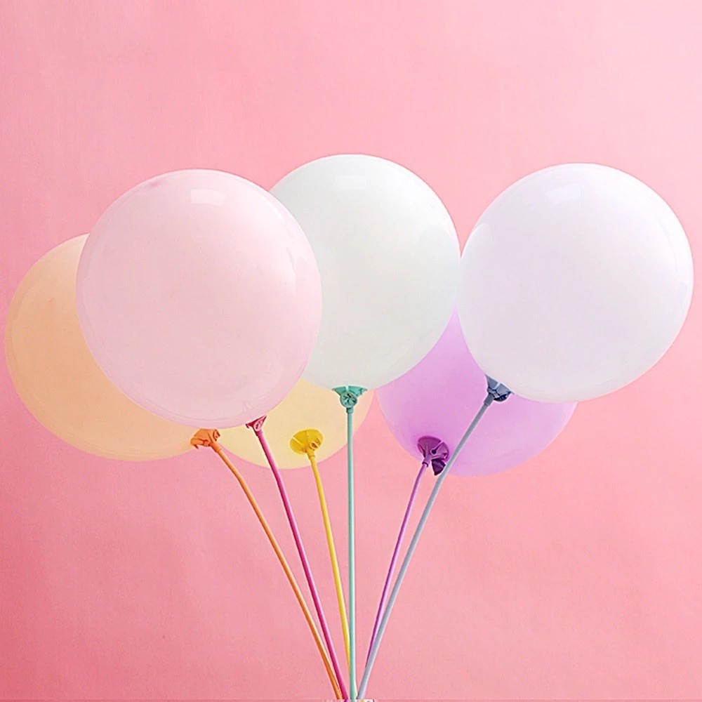 40CM Pastel Color Rubber Balloon Stick with holder Cups Party ...