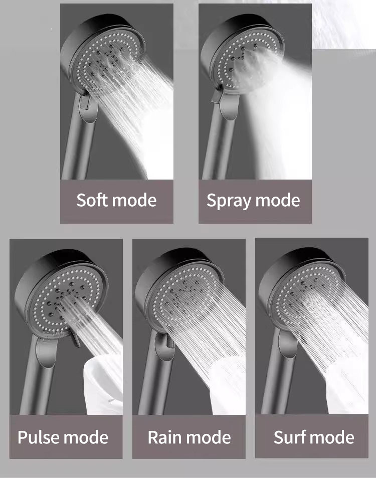 Blister Packaging 4 In1 Portable Shower Head Set With Faucet 5-speed ...