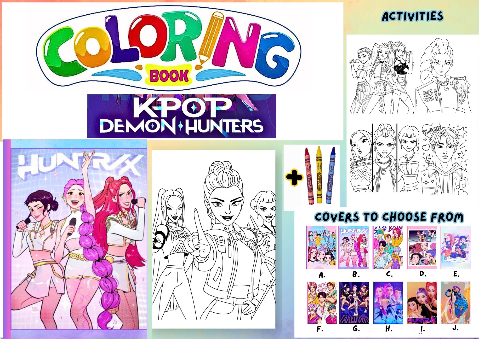 KPOP DEMON HUNTERS COLORING ACTIVITY BOOK –FUN & EDUCATIONAL GIFT ...