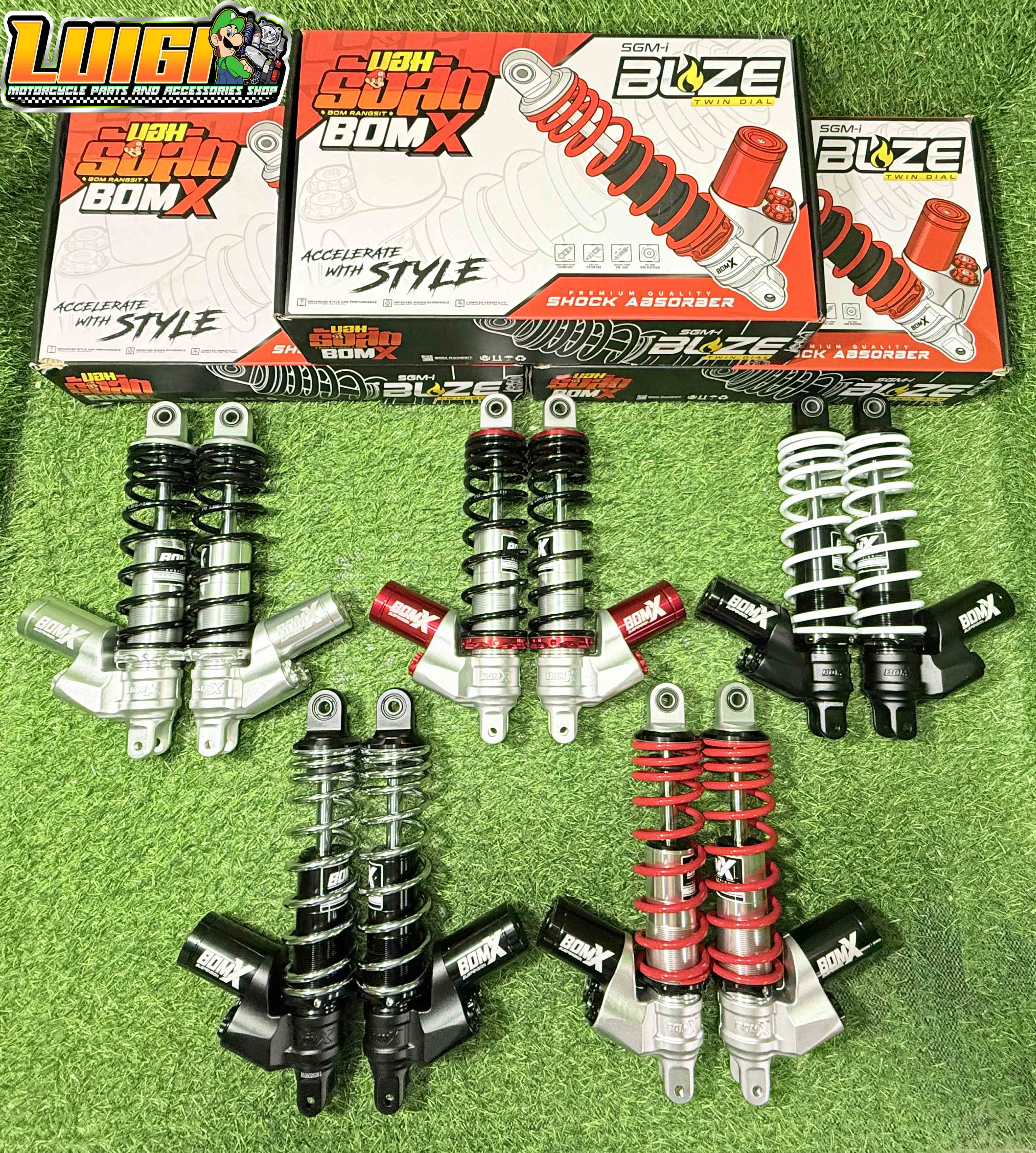 BOM X BLAZE AEROX/NMAX V1/ADV/PCX/XMAX REAR SHOCK SUSPENSION FULLY ...