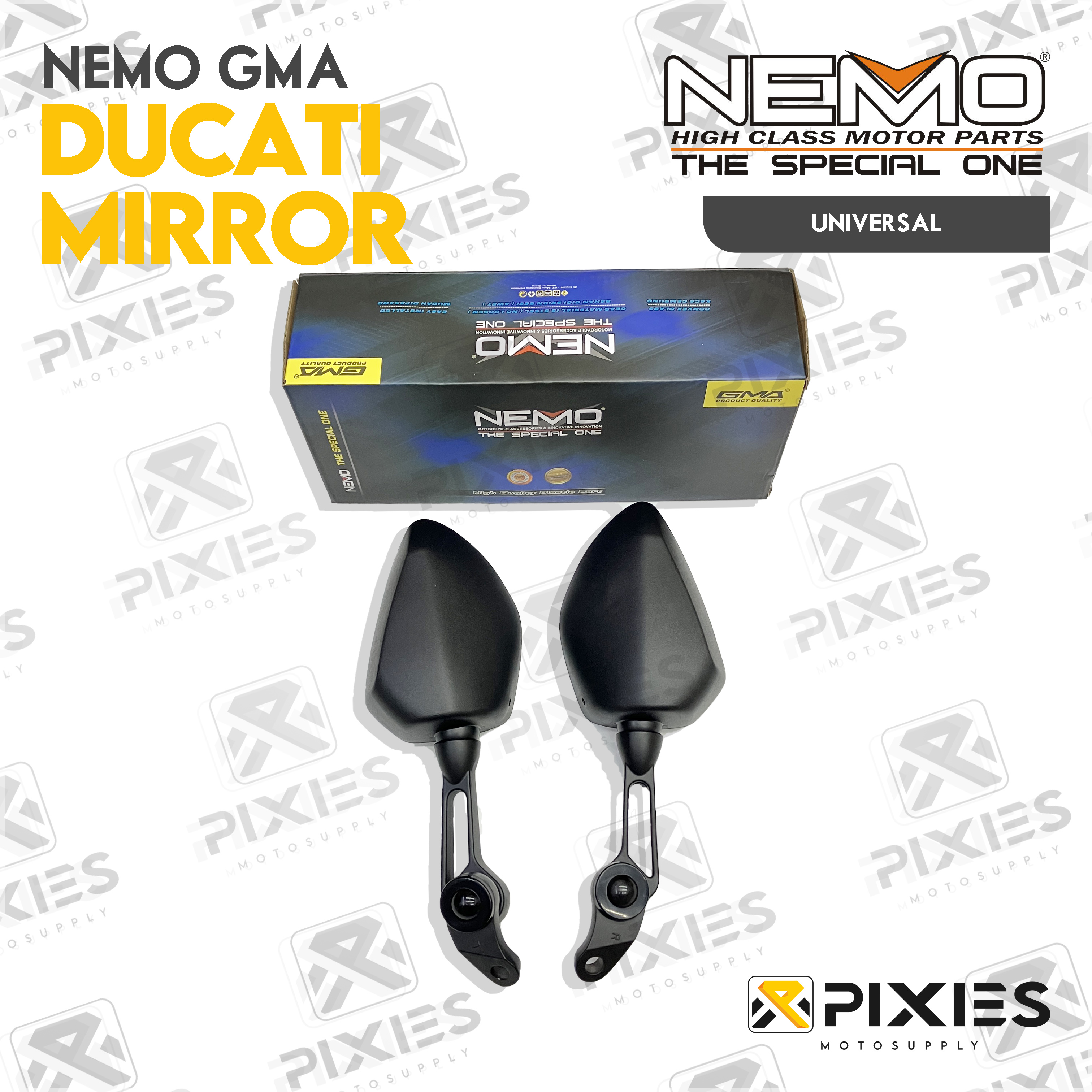 NEMO DUCATI V2 BIG TYPE SIDE MIRROR (UNIVERSAL) for Nmax, Aerox, ADV ...
