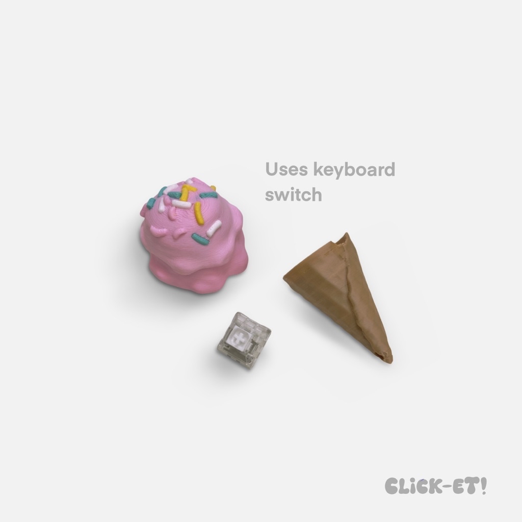 CLICK-ET! Ice Cream Clicker Keychain by Slycelab 3DPrinted Aesthetic ...