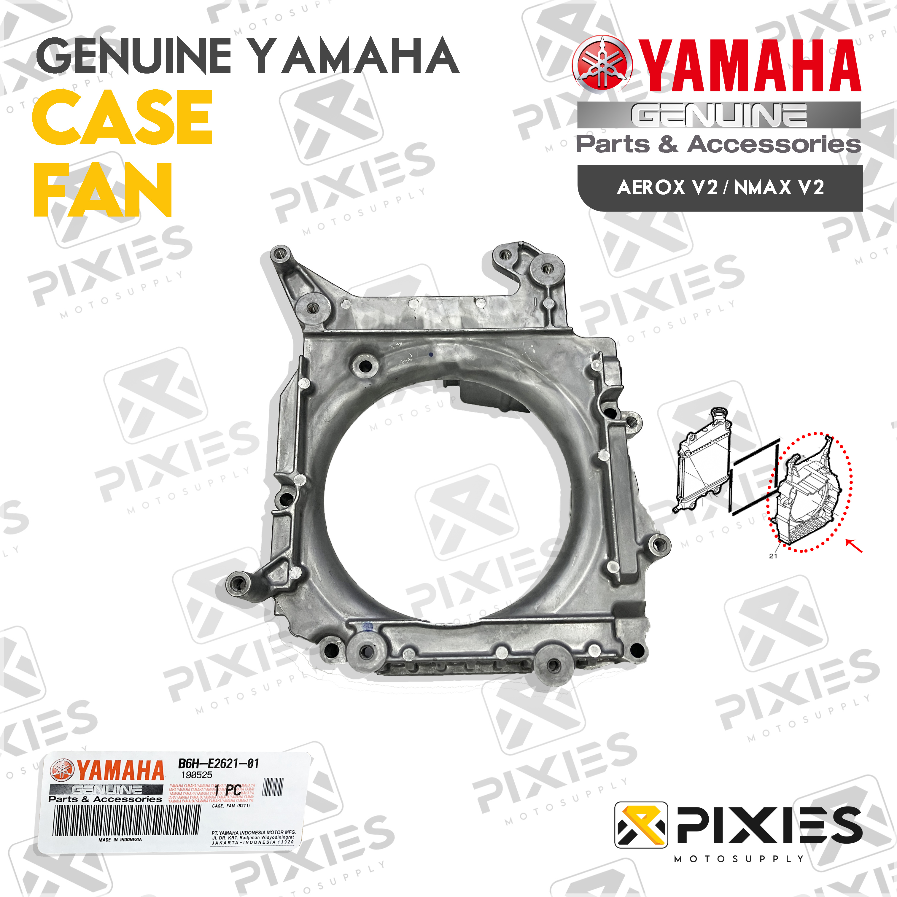 YAMAHA CASE FAN PROPELLER HOUSING COVER FOR NMAX V2 / AEROX V2 / NMAX ...