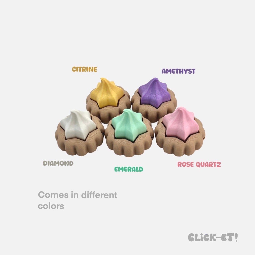 CLICK-ET! Iced Gem Clicker Keychain by Slycelab 3D Printed Aesthetic ...