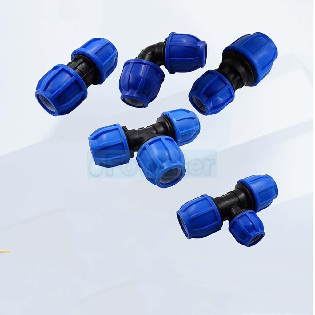 Blue/Black PE Compression Fittings Coupling/Elbow/Tee Reducer for PE ...