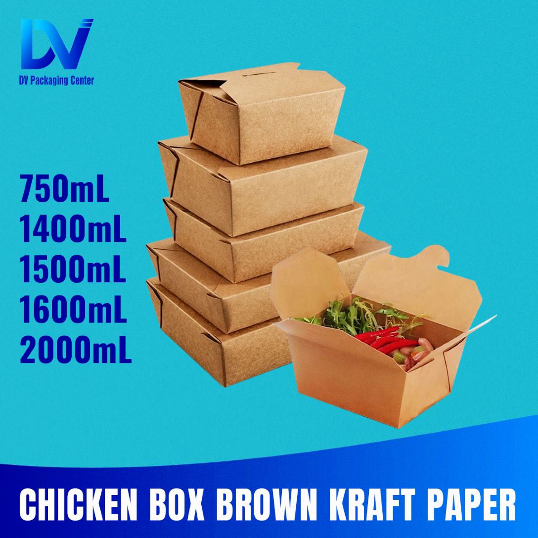 Brown Kraft Chicken Box 1box - 200pcs | Shopee Singapore