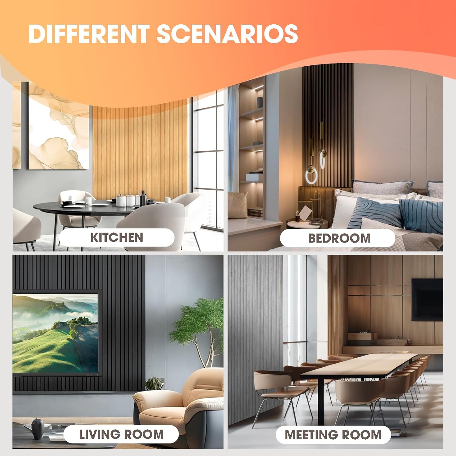 10/20PCS pvc wall panel Wall Design wood panel fluted Formaldehyde-free ...