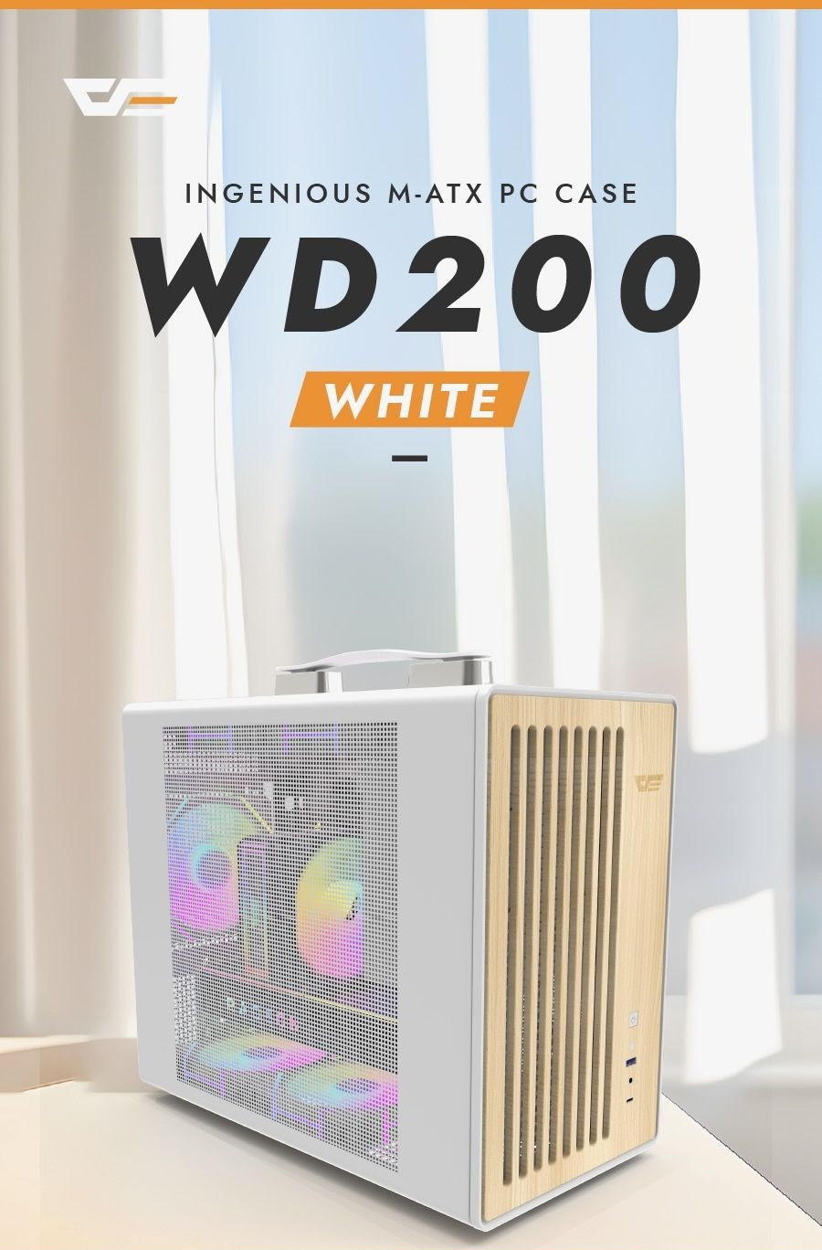Darkflash WD200 M-ATX Wood Edition Copmuter PC Case (Black | White ...